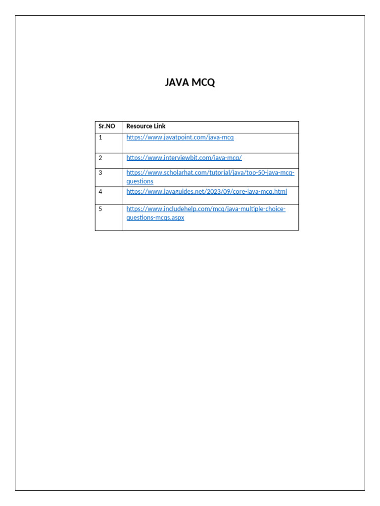 Java MCQ | PDF