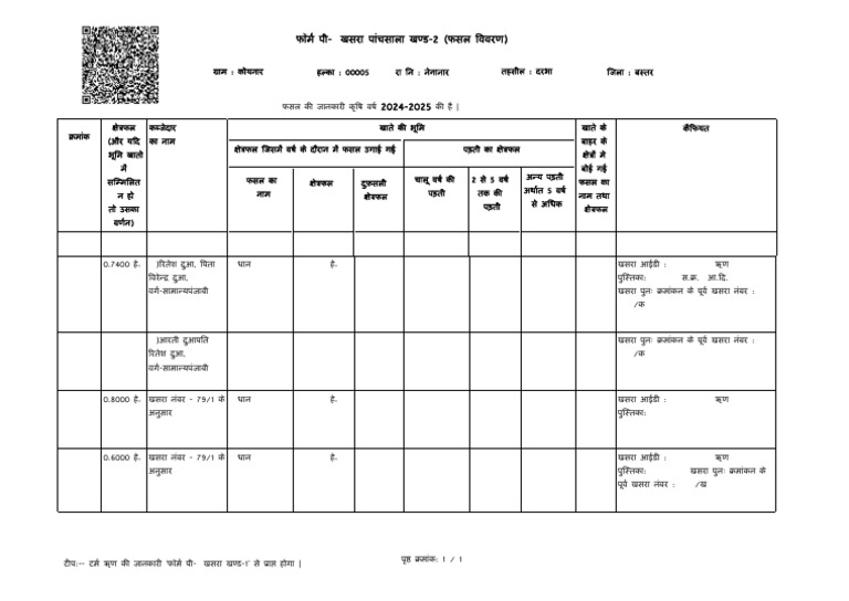 khasra ख 2 | PDF