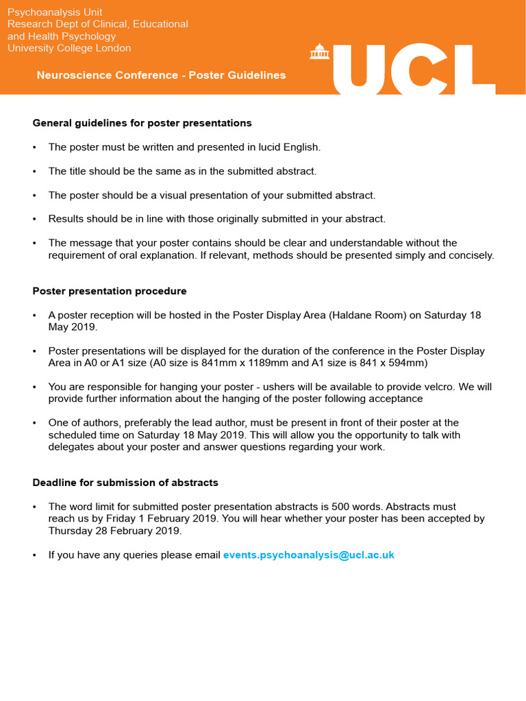 Neuroscience Conference Poster Guidelines | PDF