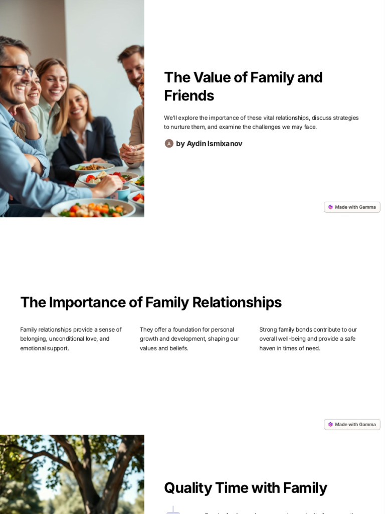 The Value of Family and Friends | PDF | Friendship | Interpersonal ...