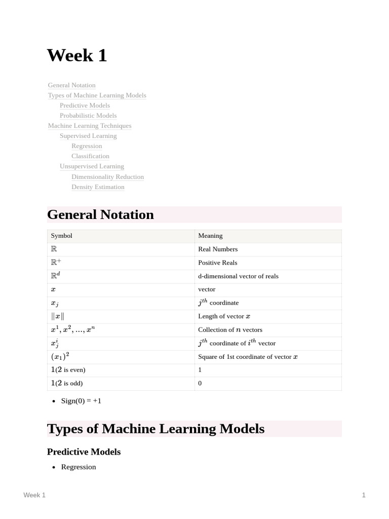 MLT Notes Week 1 | PDF