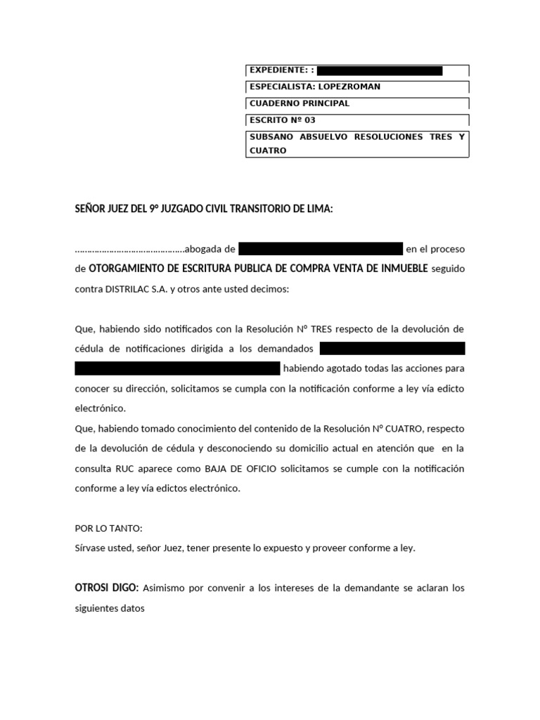 Absuelvo Devolucion de Cedula | PDF