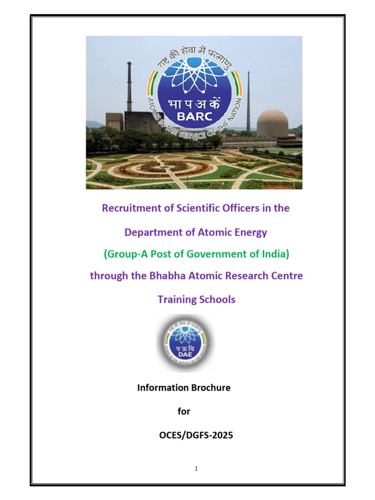 Barc Ts OCES DGFS Brochure | PDF | Engineering