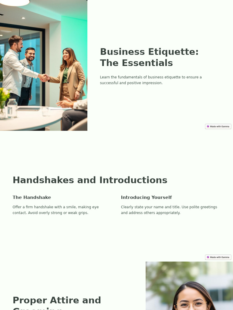 Business Etiquette the Essentials | PDF