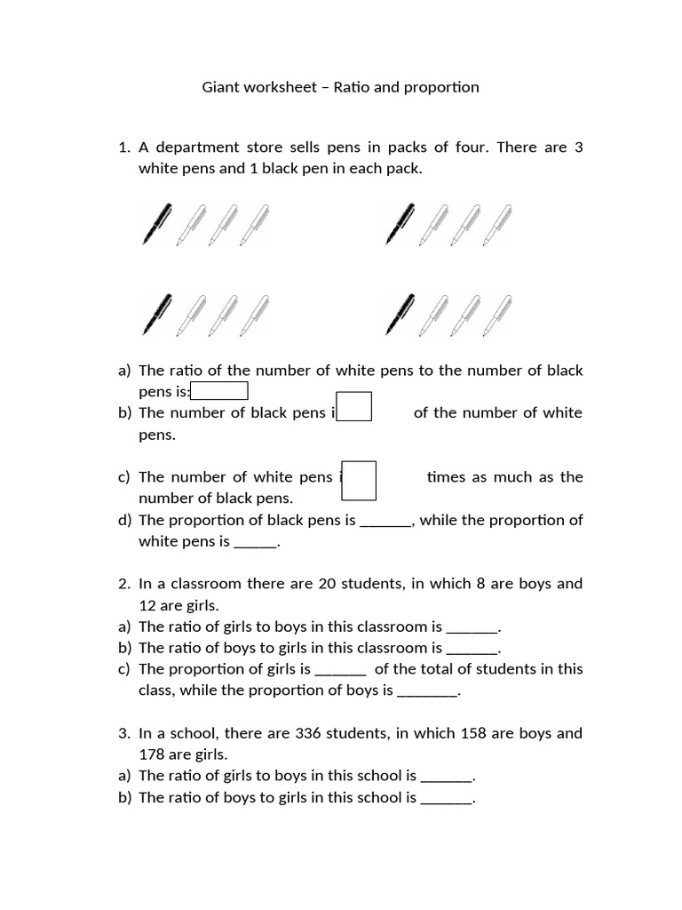 Ratio & Proportion Practice Sheet | PDF | Food Ingredients | Juice