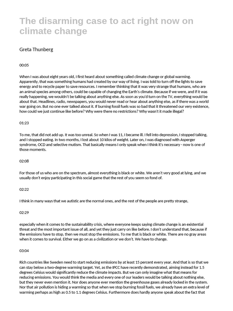 Urgent Call to Action on Climate Change | PDF | Greenhouse Gas ...