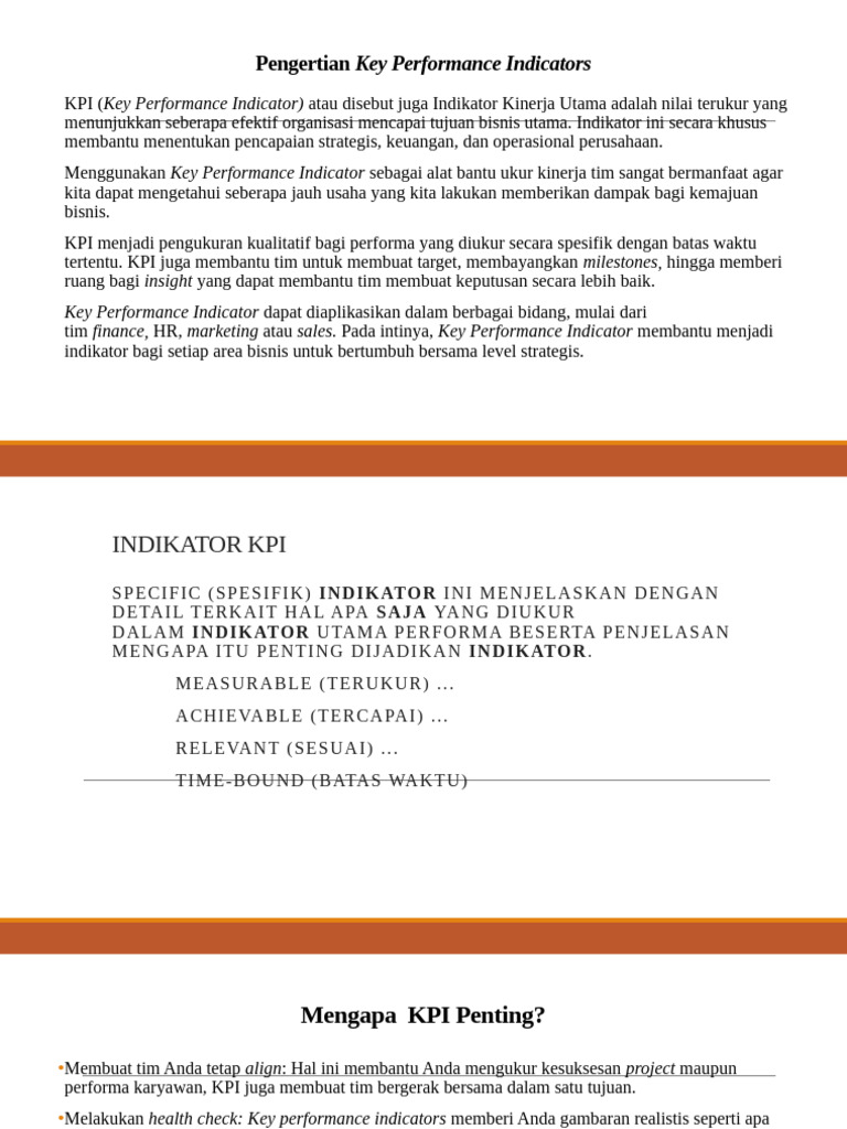 Pengertian Key Performance Indicators | PDF