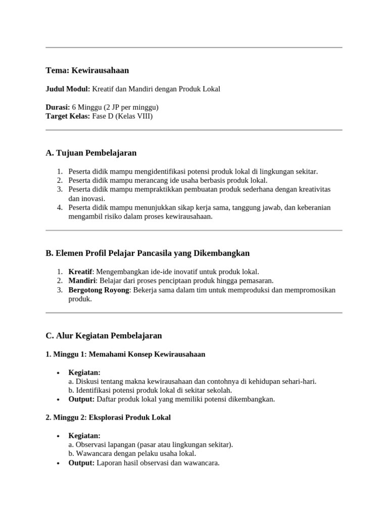 Contoh Modul P5 | PDF