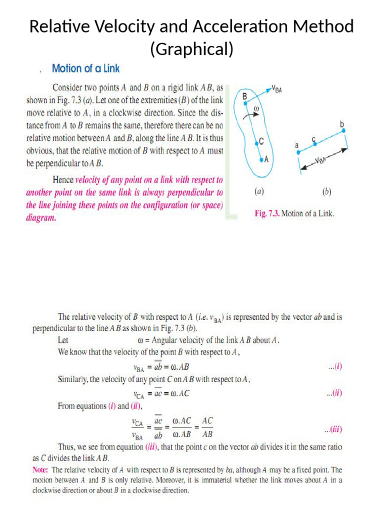 Relative Velocity and Acceleration | PDF