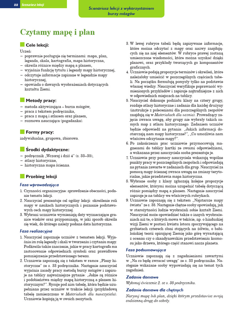 16 Czytamy Mape I Plan Scenariusz Lekcji | PDF