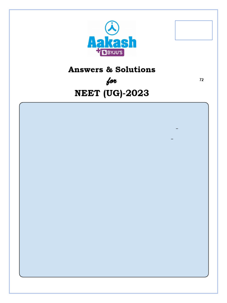 Answer Solution NEET-2023 (Code-H5) Final | PDF | Electronvolt | Capacitor