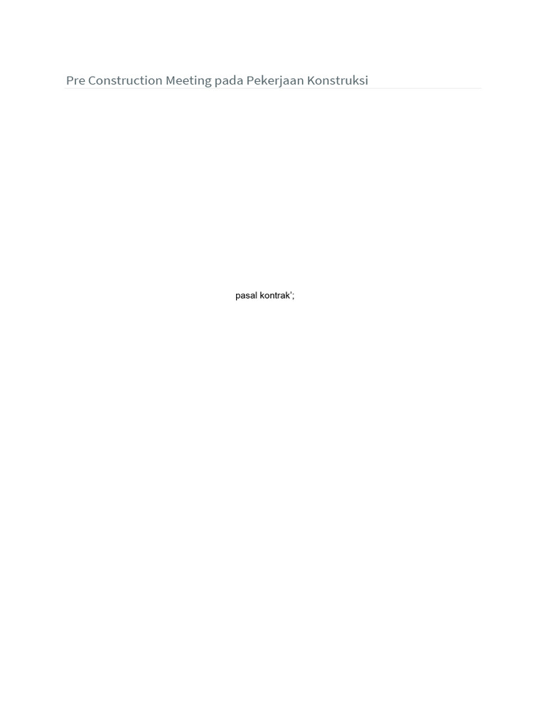 Rapat Persiapan Konstruksi: PCM | PDF