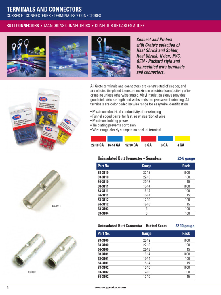 Grote Electrical Terminals Overview | PDF | Electrical Connector ...