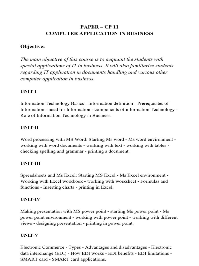 Computer Application in Business J CP11 | PDF | Microsoft Word | Window ...