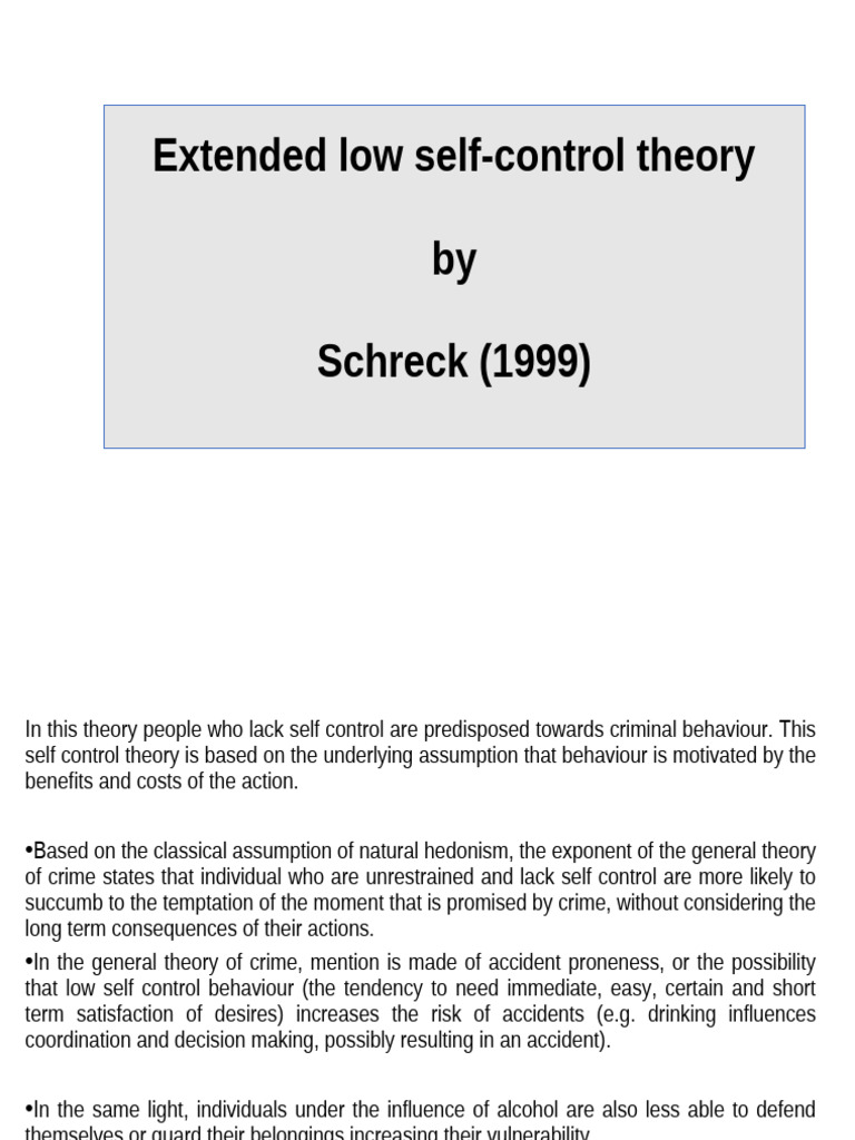 Extended Low Self Control Extended Control Balance | PDF | Self Control ...