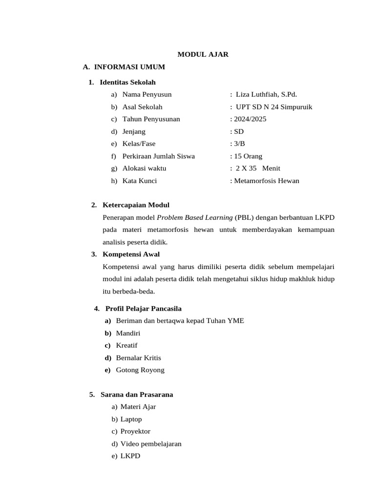 MODUL AJAR Supervisi | PDF