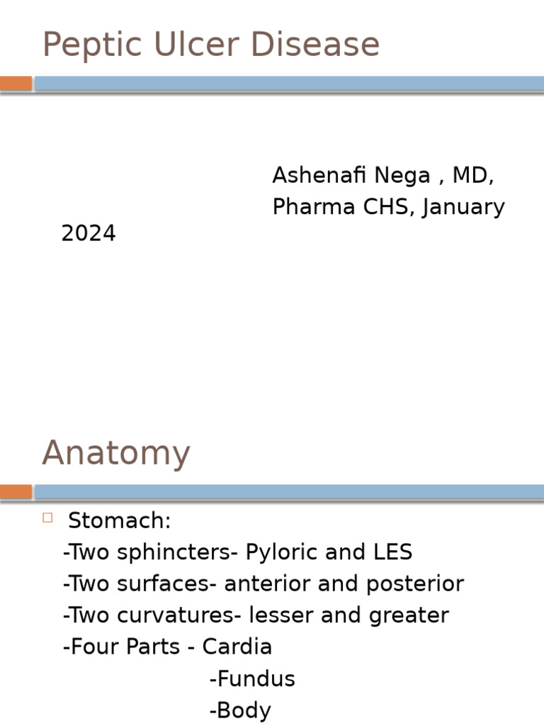 1.Peptic Ulcer Disease, Anatomy and physiology - Copy | PDF | Stomach ...