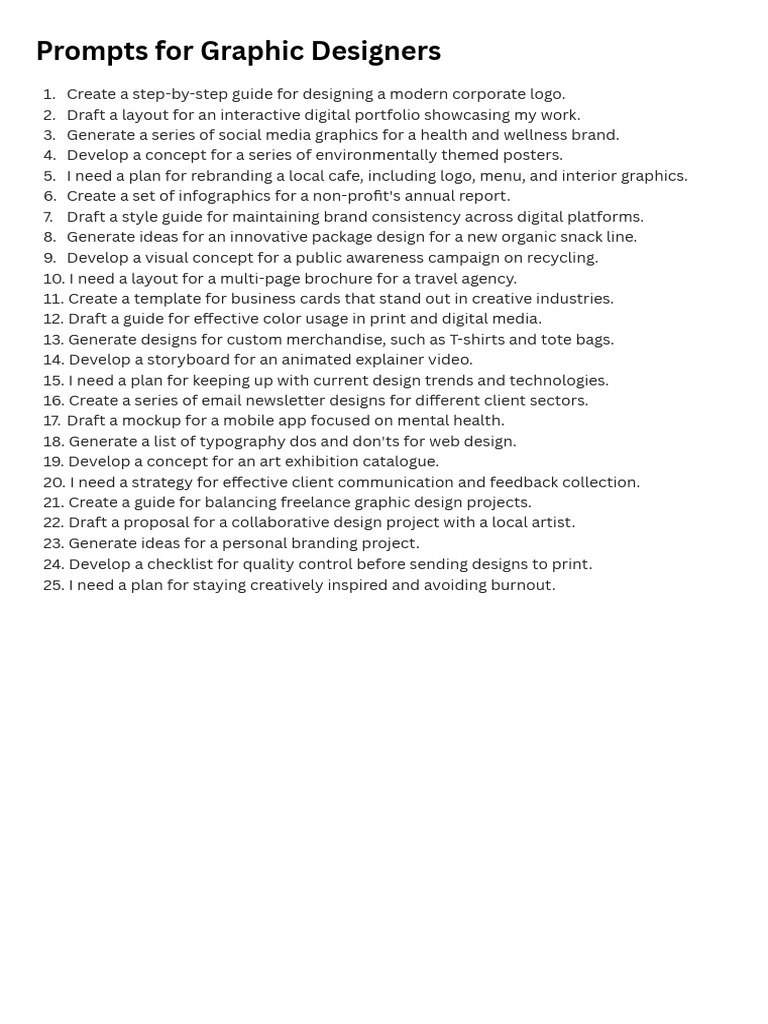 Prompts For Graphic Designers | PDF