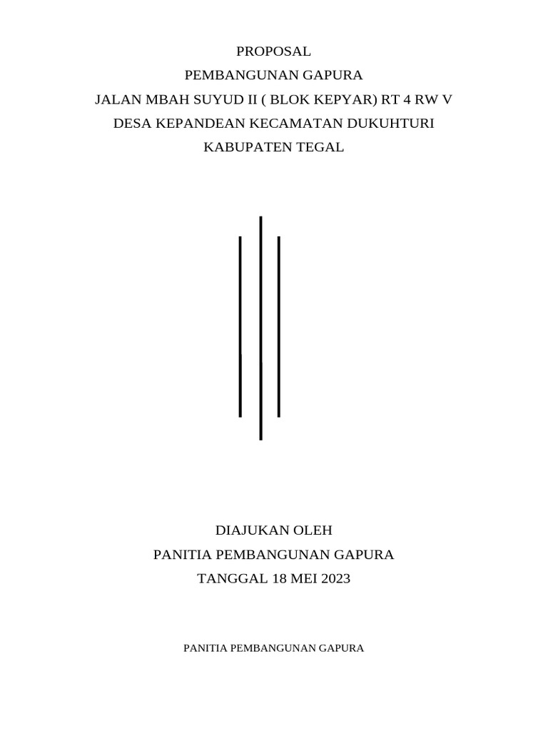 Contoh Proposal Pembangunan Gapura RT4 | PDF