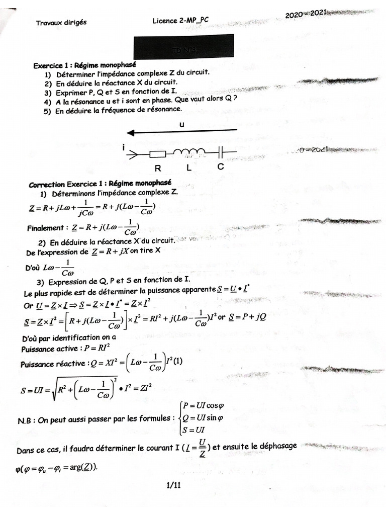 Correction TD2 Electrotechnique | PDF