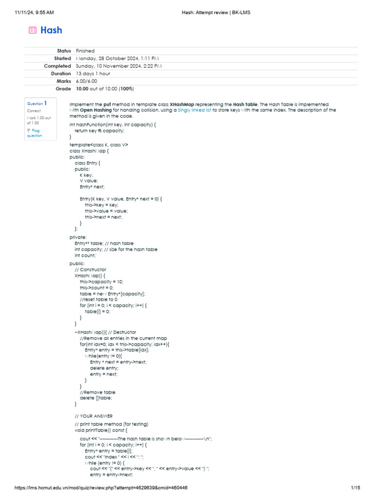 Hash - Attempt Review - BK-LMS | PDF | Computer Programming | Software Engineering
