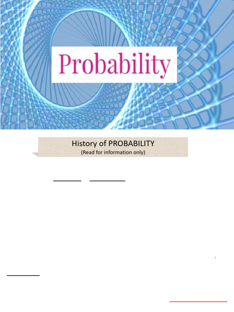History and Basics of Probability Theory | PDF | Probability ...