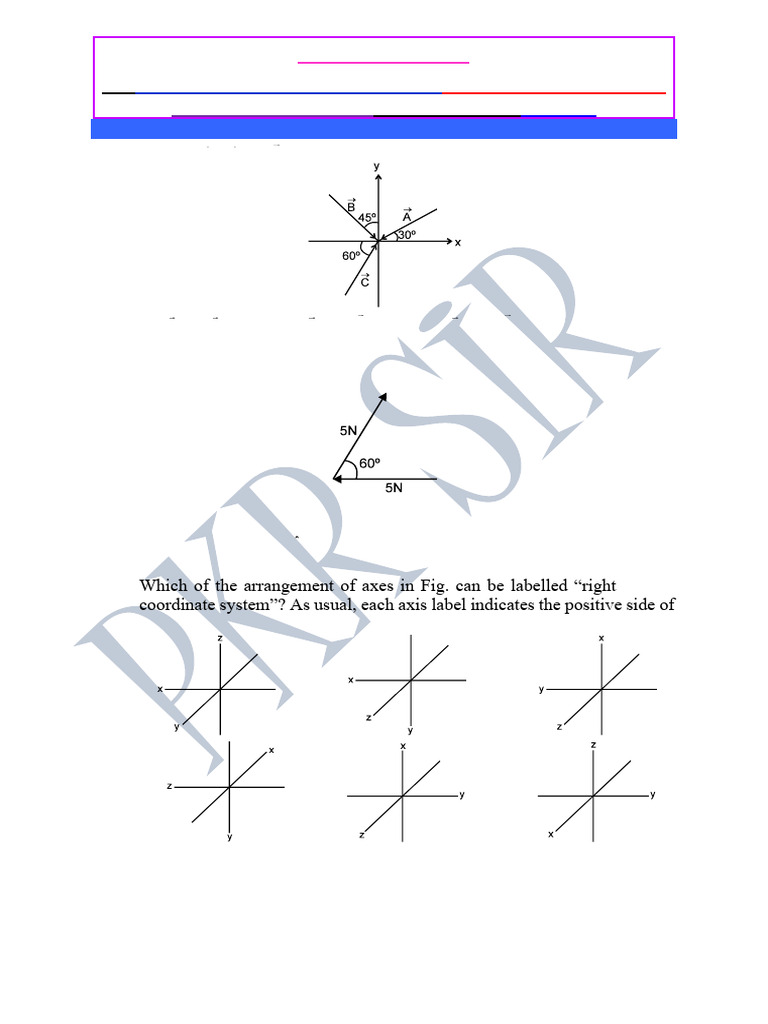 Vector Problems & Solutions Guide | PDF | Euclidean Vector | Angle