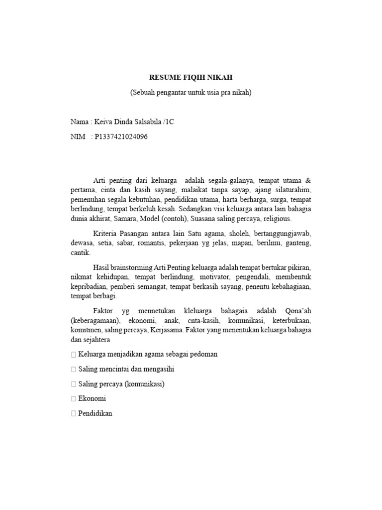 Resume Fiqih Nikah | PDF