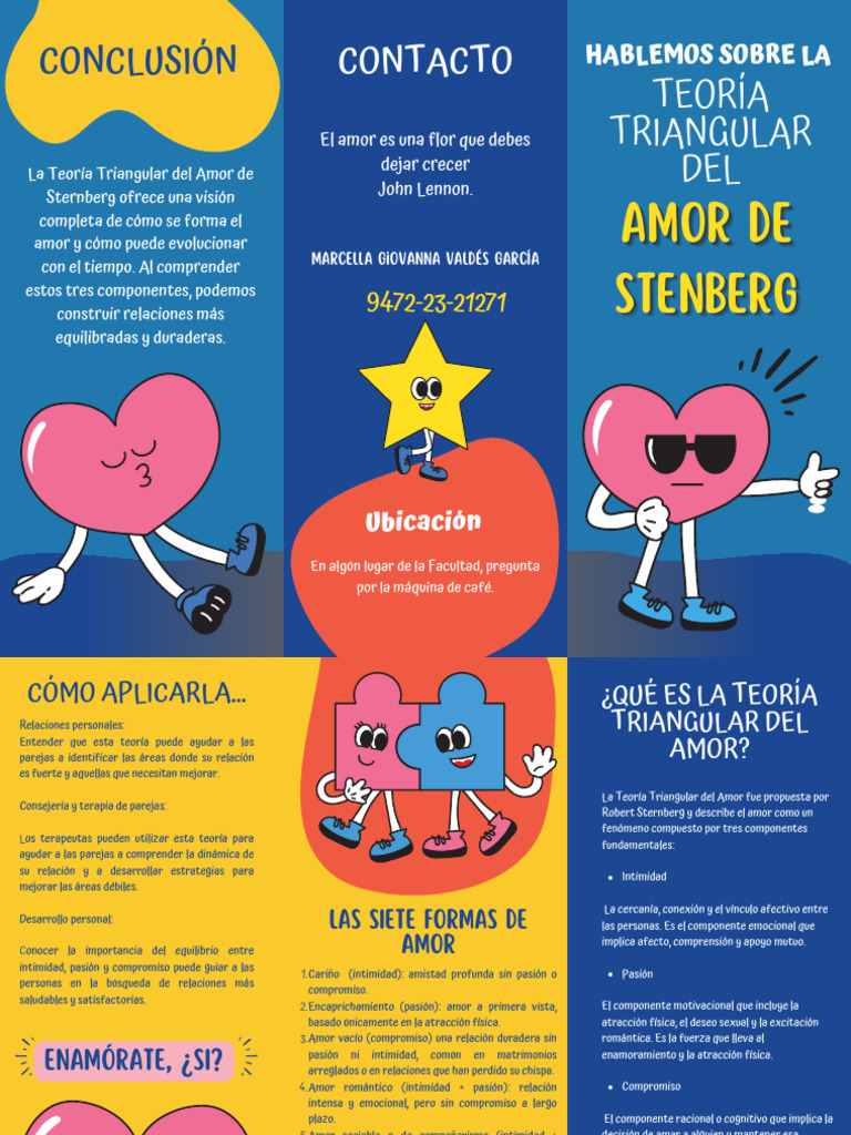 Tríptico Autoestima Ilustrado Azul | PDF | Amor | Relaciones interpersonales