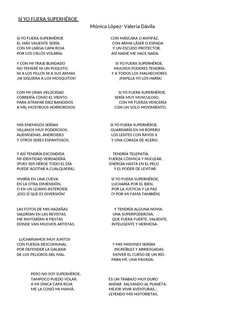 Si Yo Fuera Superhéroe Cuento | PDF