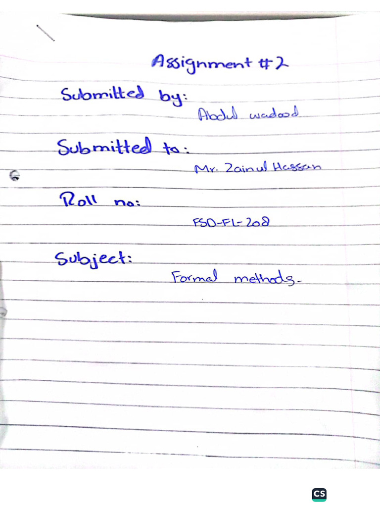 formal Assignment 2 | PDF