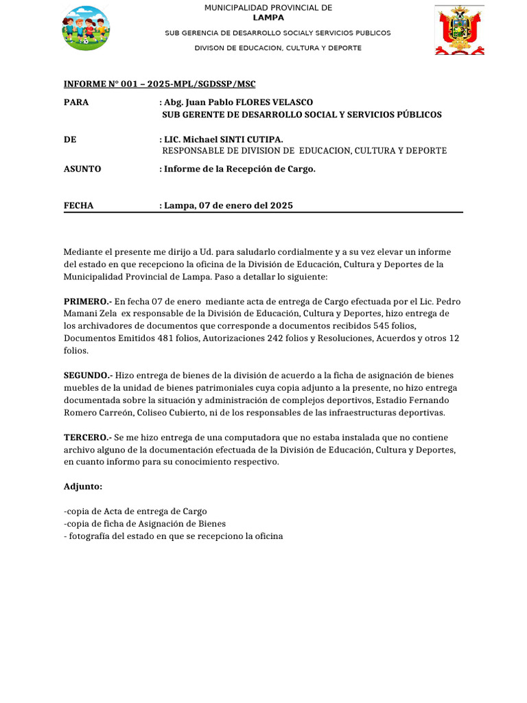 Informe-N° 001 | PDF