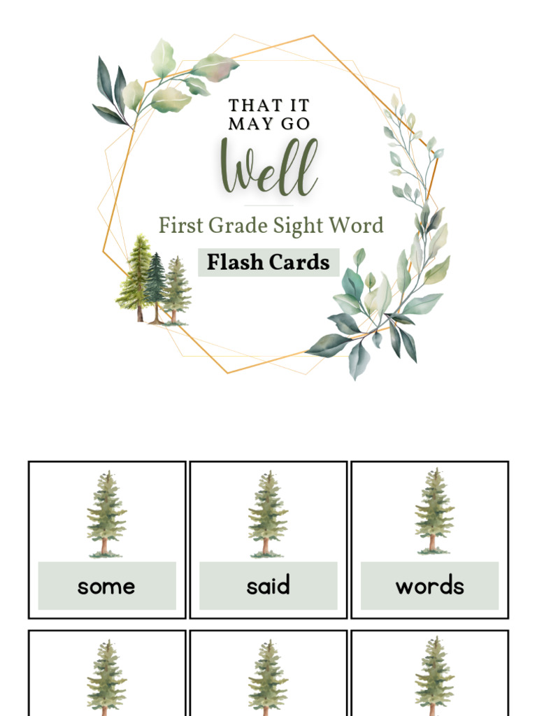 1st Grade Sight Word Cards | PDF