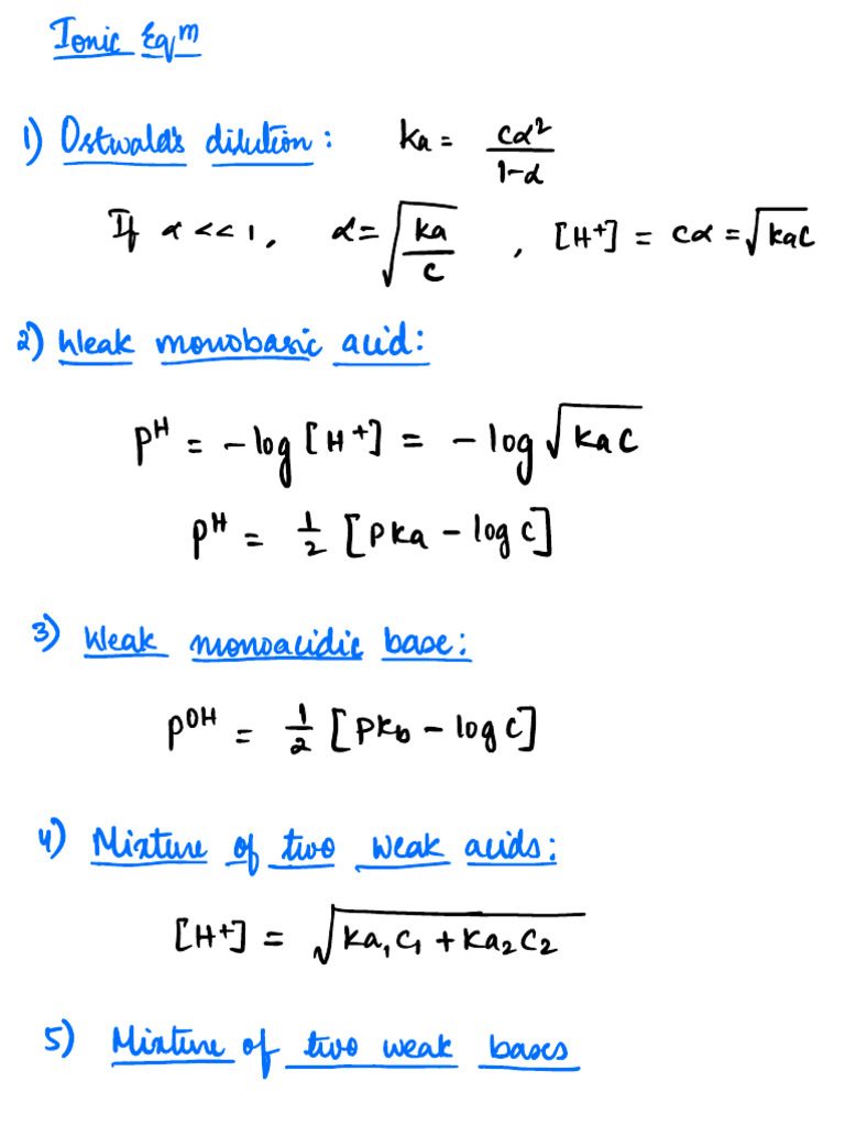 Formula sheet | PDF | Buffer Solution | Acid