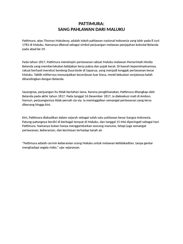 Pahlawan Dari Maluku | PDF