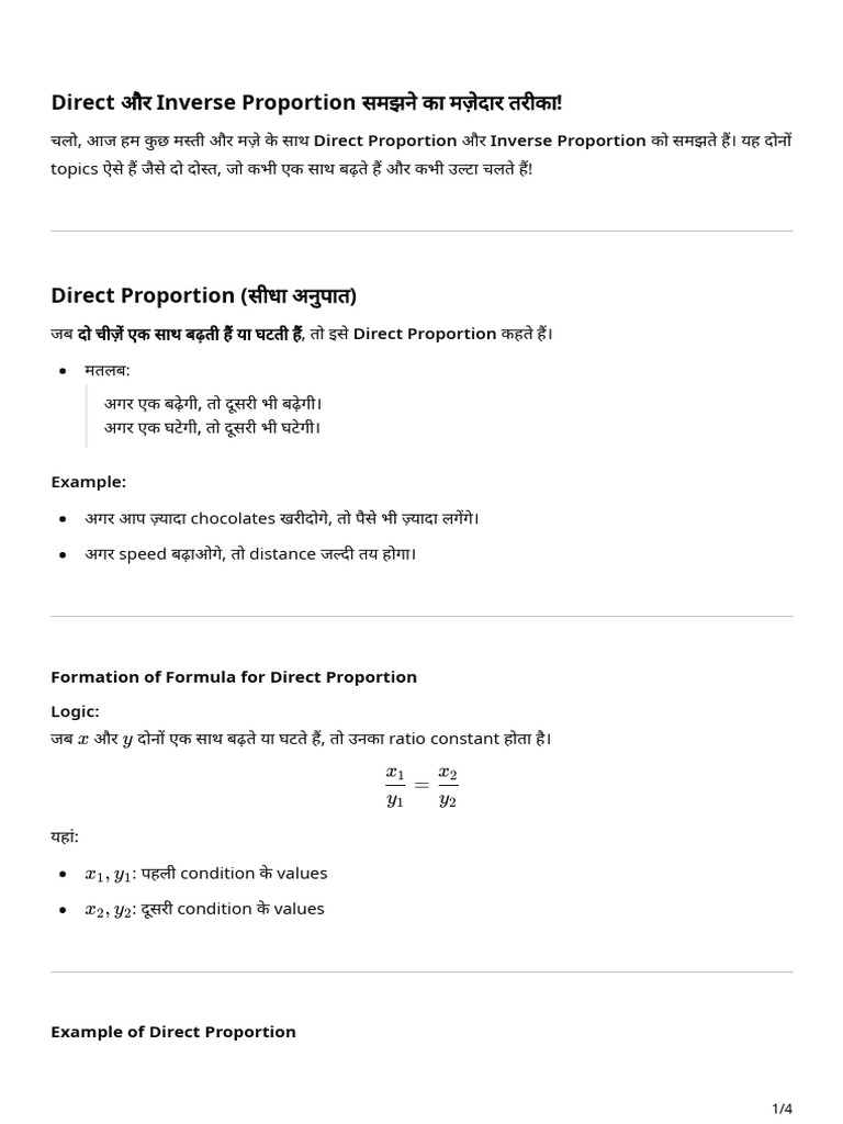 Direct and Inverse Proportion | PDF