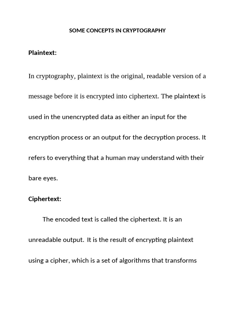 SOME CONCEPTS IN CRYPTOGRAPHY Upload File2 | PDF