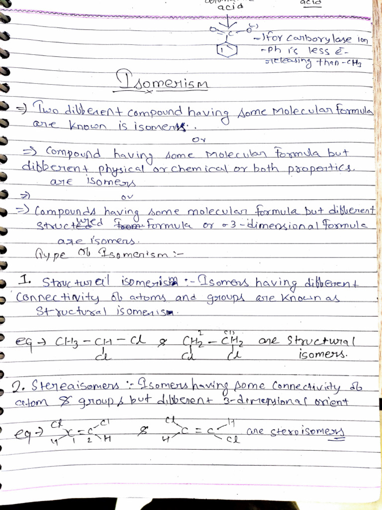 Isomerism Notes | PDF