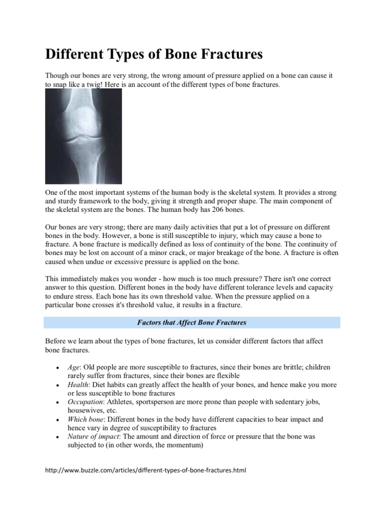 Different Types of Bone Fractures | PDF | Bone | Musculoskeletal System