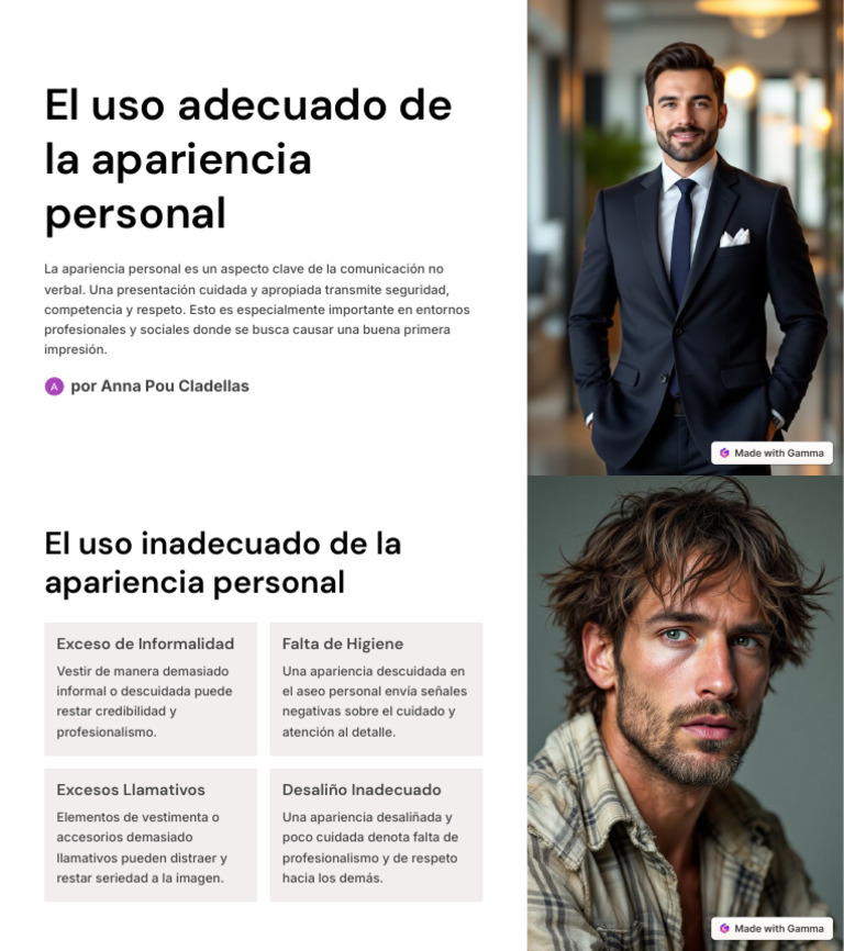 El Uso Adecuado de La Apariencia Personal | PDF