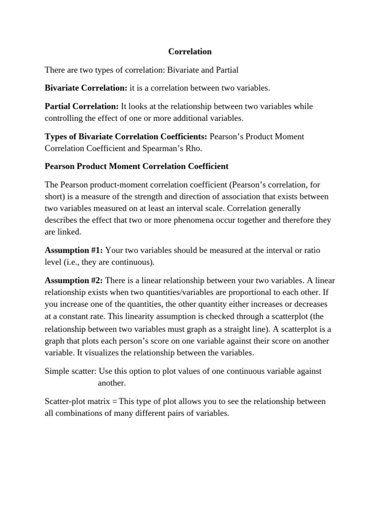 Correlation Notes | PDF | Statistics | Statistical Theory