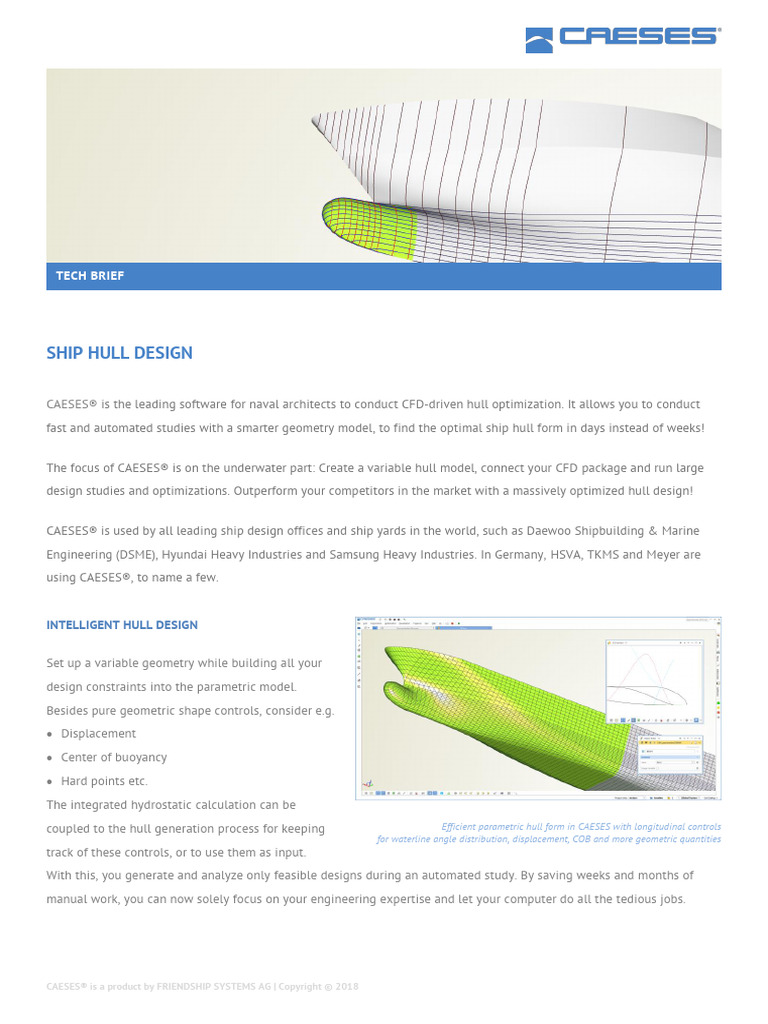 CAESES_TECH_BRIEF_ship | PDF | Hull (Watercraft) | Naval Architecture