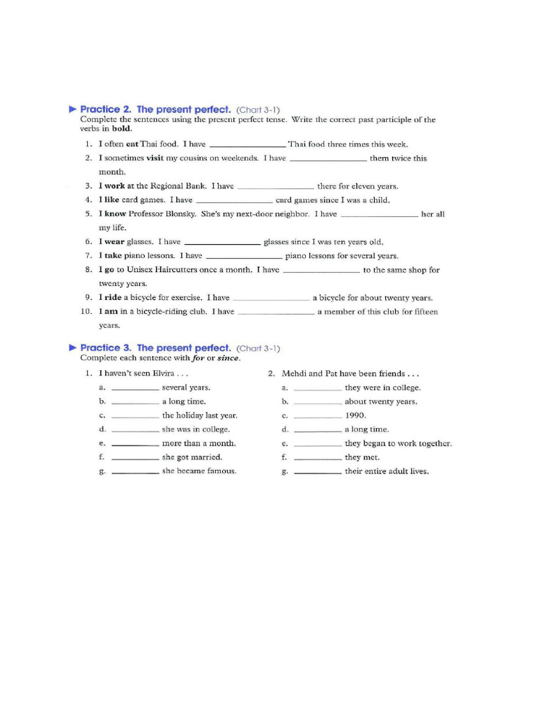 Present Perf. & Pr. Perfect Cont-Compressed | PDF