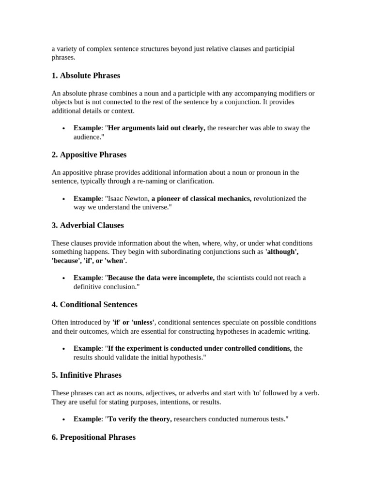 A Variety of Complex Sentence Structures Beyond Just Relative Clauses ...