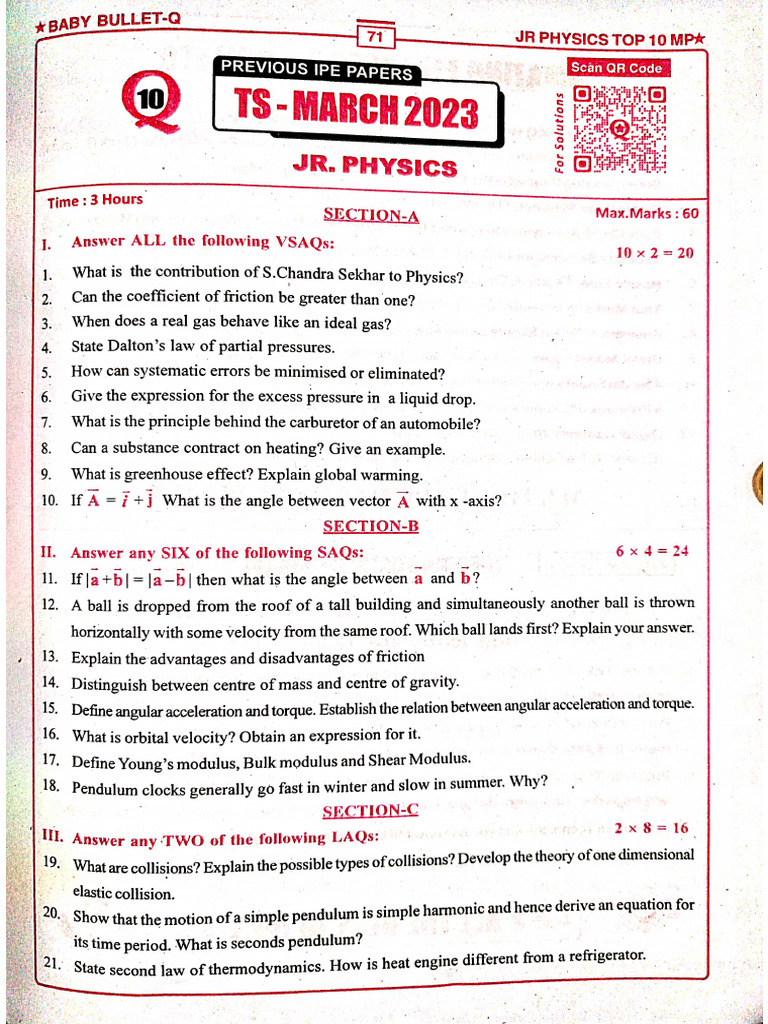 Jr IPE Model Papers | PDF