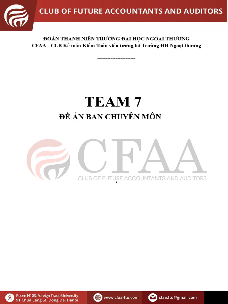 (TEAM7) -ĐỀ ÁN BAN CHUYÊN MÔN | PDF