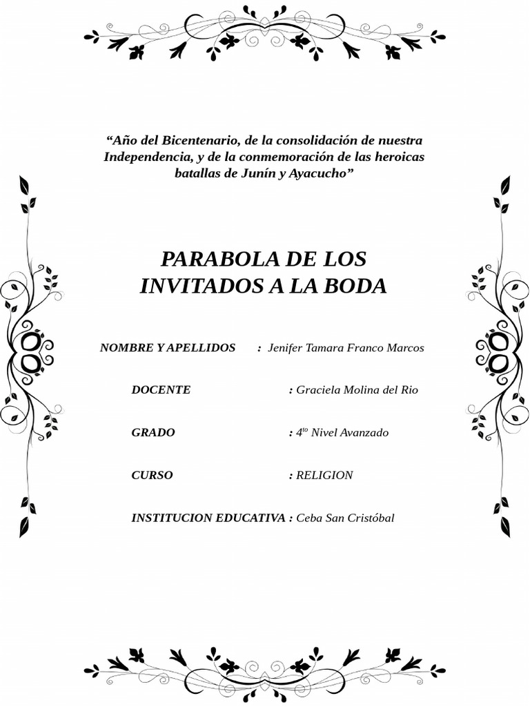 Parabola de La Boda | PDF