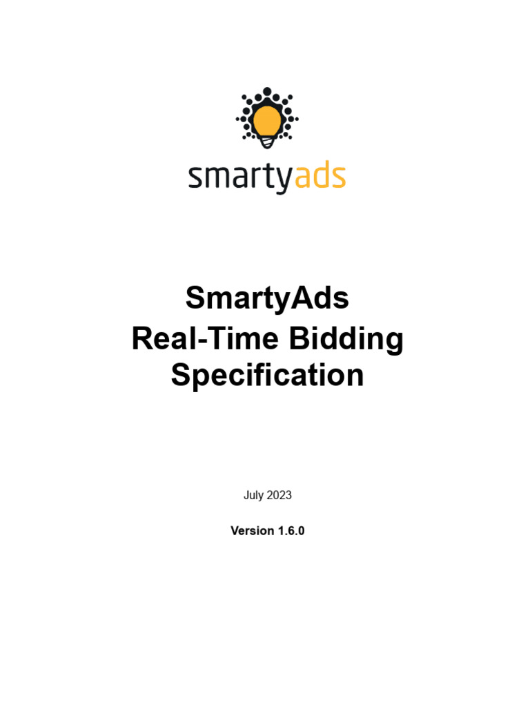 SmartyAds RTB Specification v1.6.0.Docx | PDF | Json | Mobile App