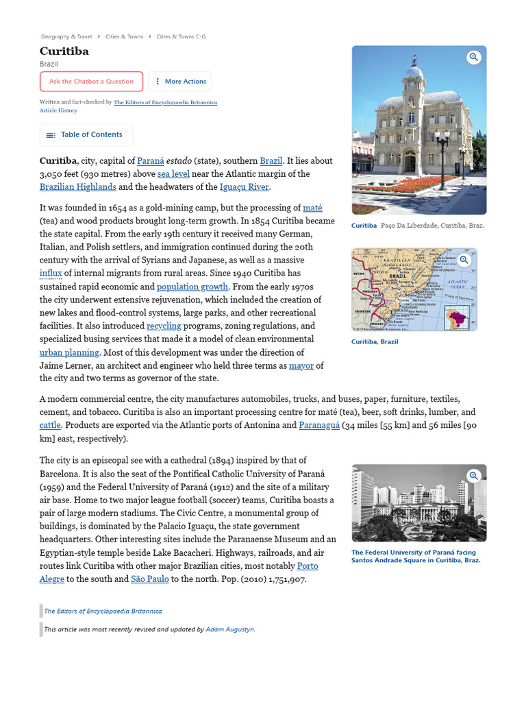 Curitiba: Urban Planning Model | PDF