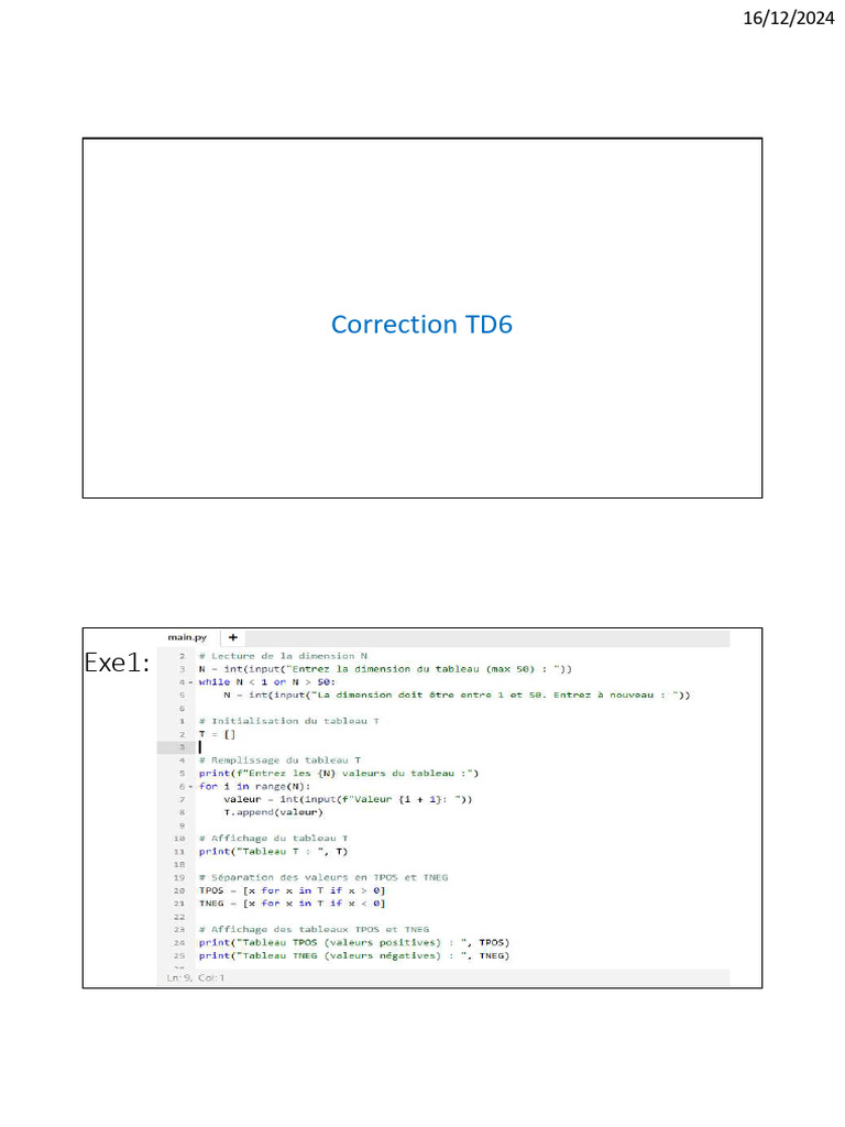 Correction TP6 Python SMP3 Partie 1 | PDF